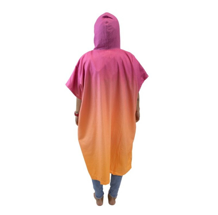 Sublimated Pink/Orange ECS Poncho - Cantabrian Surf School Ponchos